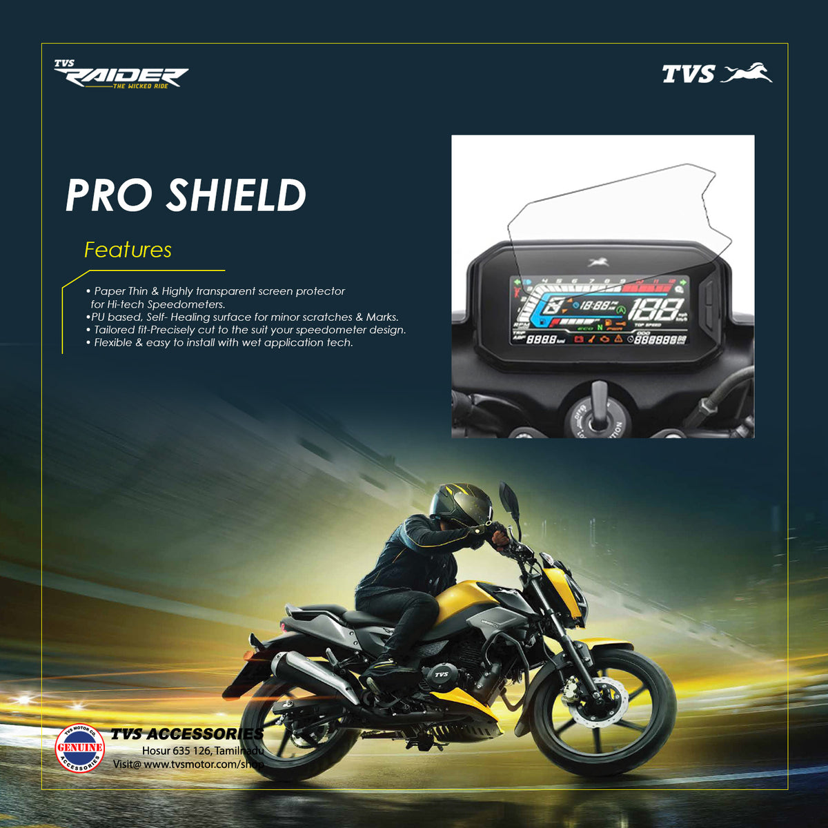 TVS Pro Shield for Raider - Flexible & Easy to Install
