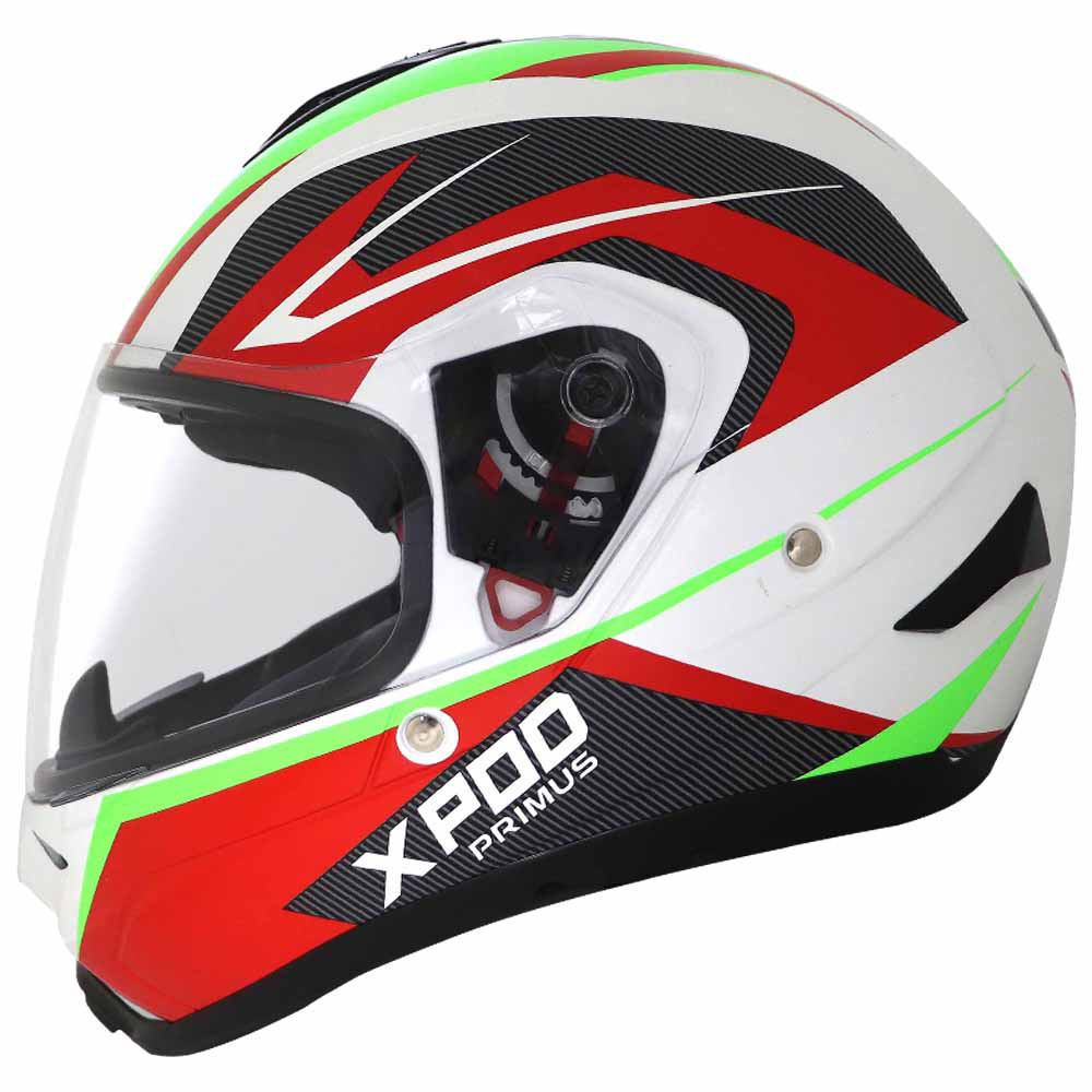 TVS XPOD Primus Single Visor White – Bold Design, Safety