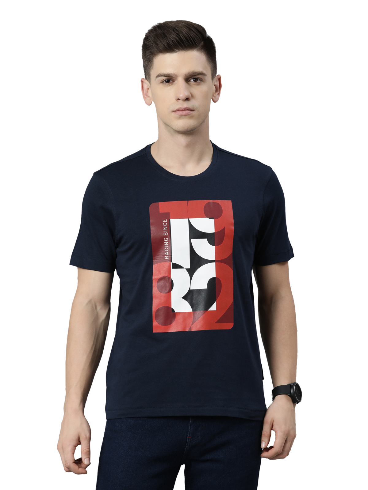 TVS RACING RIDER ROUND NECK TEE 1982 TYPE 7 NAVY Online at Best Prices ...