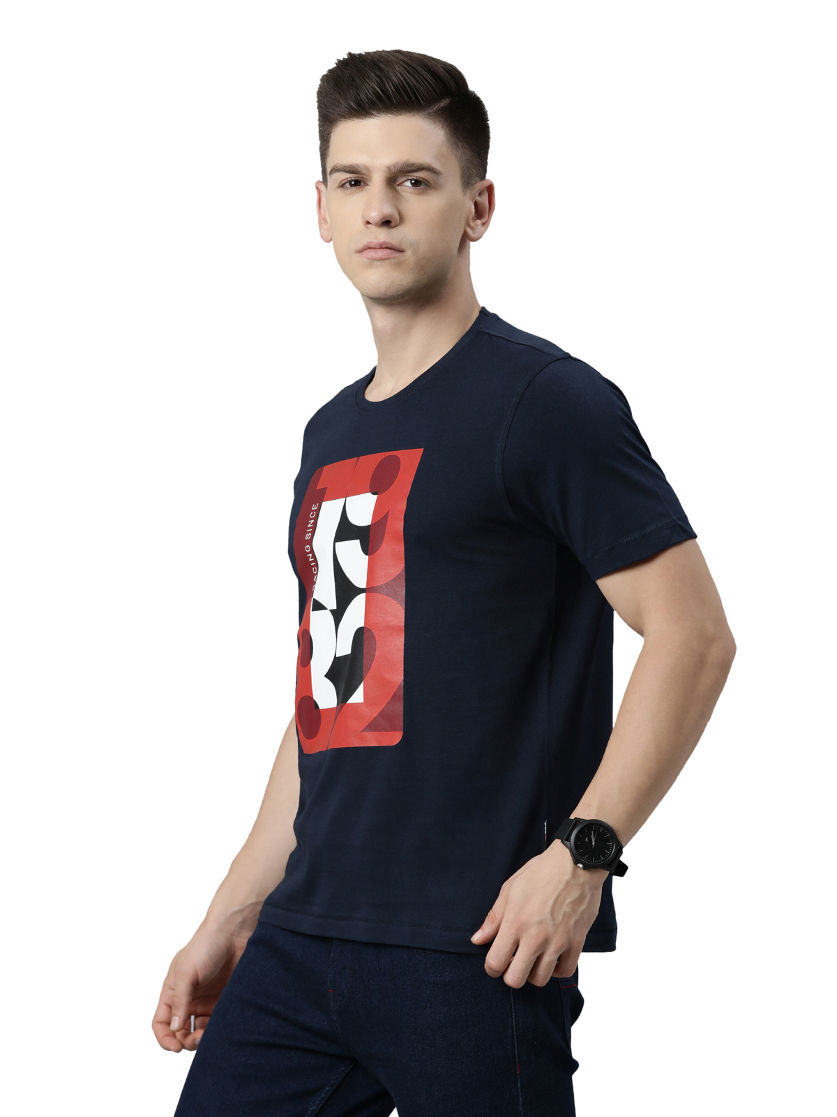TVS RACING RIDER ROUND NECK TEE 1982 TYPE 7 NAVY Online at Best Prices ...