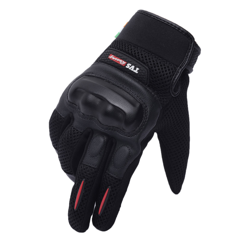 TVS Racing Street Riding Gloves for Men | Black Racing Gloves